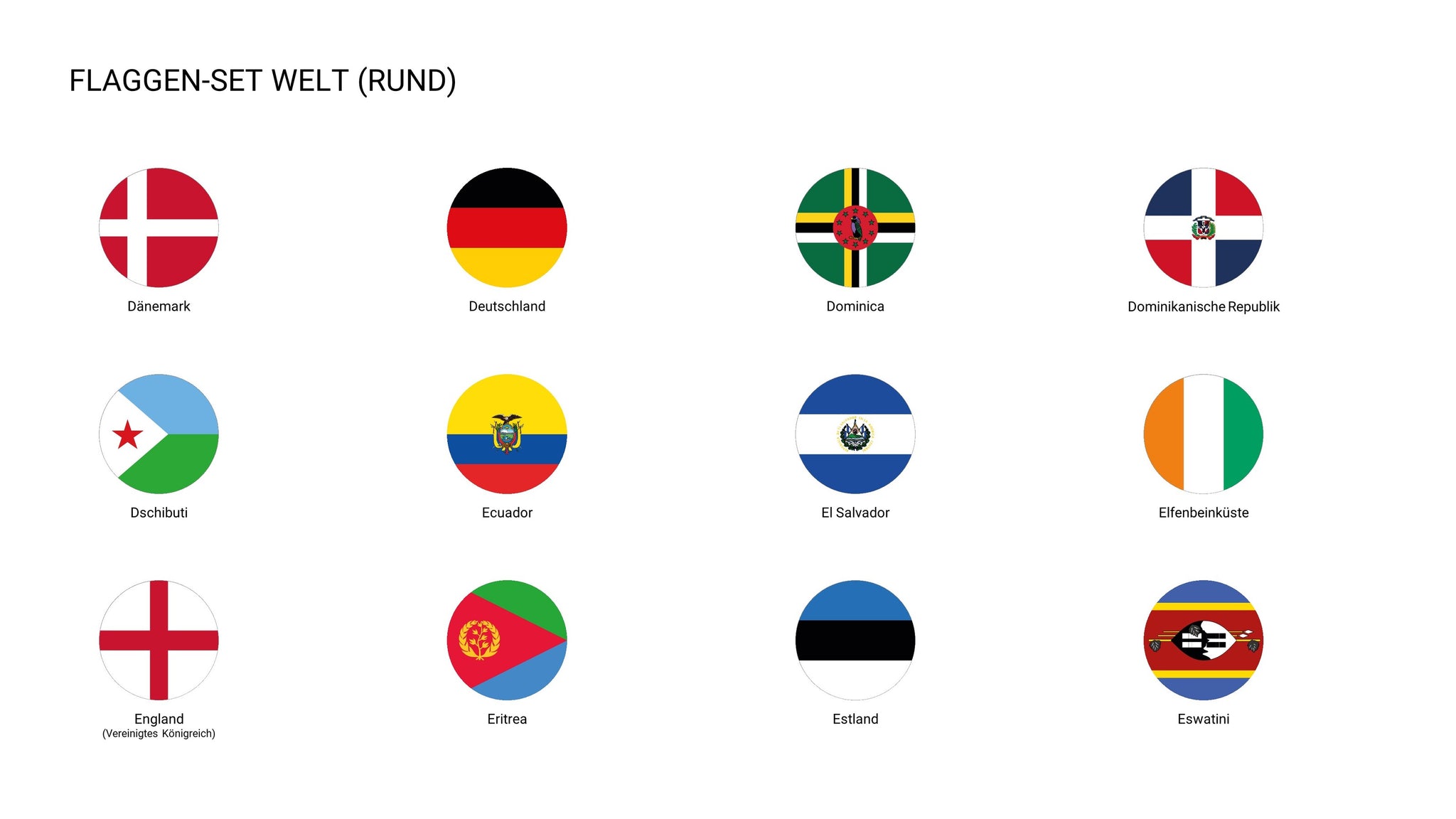 PowerPoint: Flaggen-Set Welt (Rund) – Perfectelements