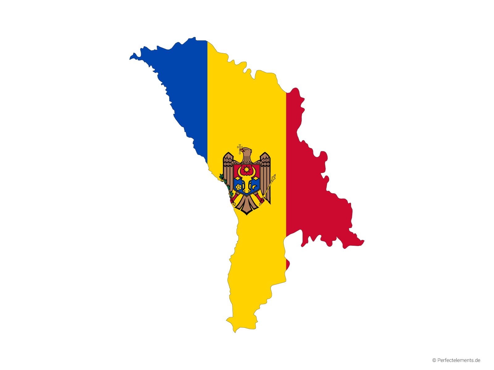 Vektor-Landkarte von Moldau (Flagge) – Perfectelements